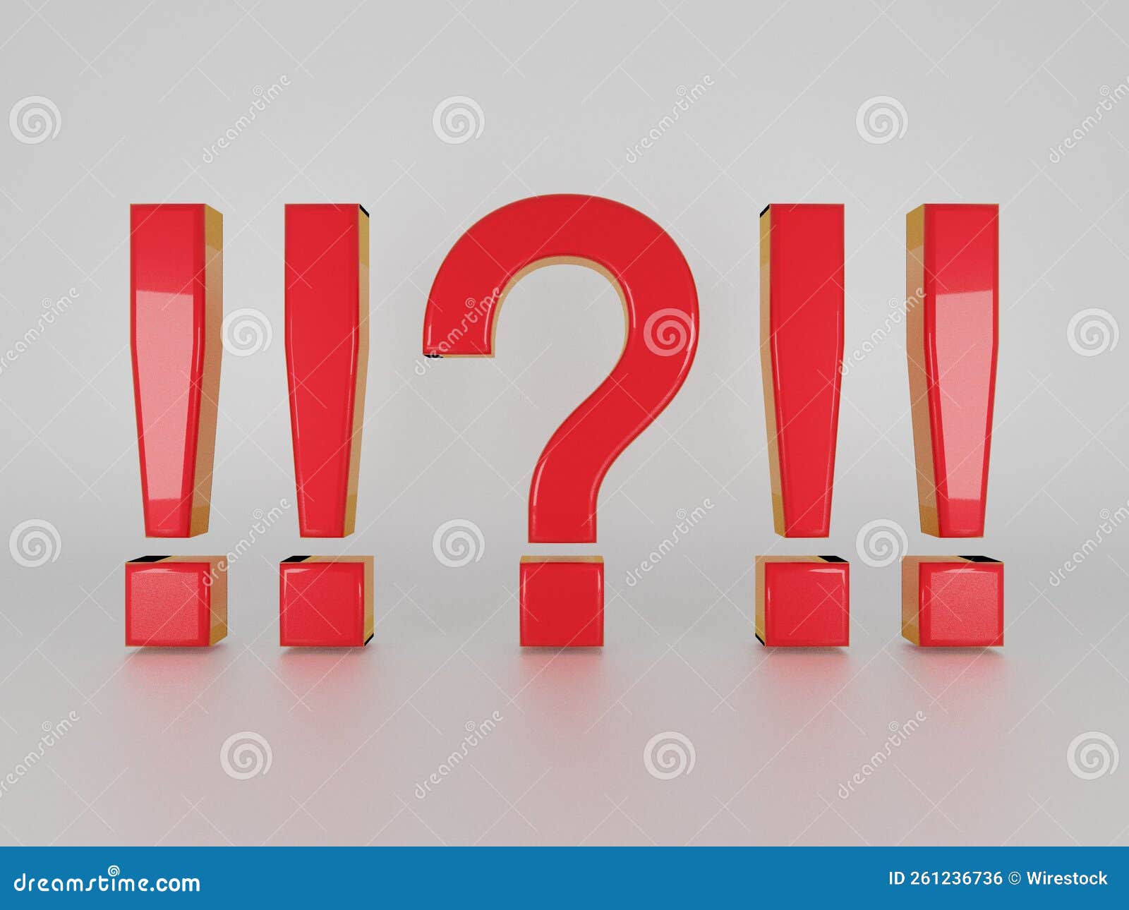 Red Question and Exclamation Marks Isolated on White. 3D Render Stock ...