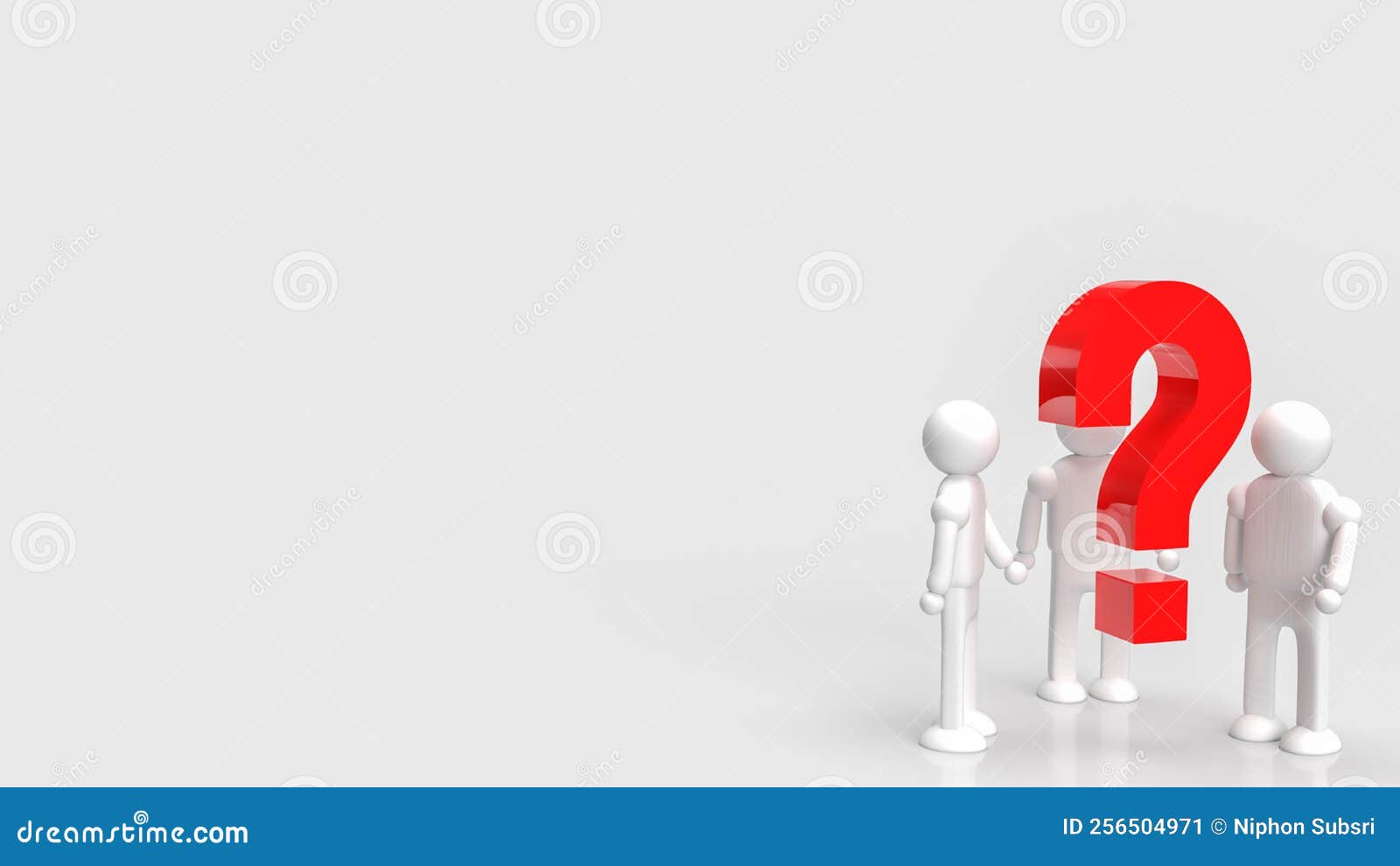 The Red Question and Figure on White Background 3d Rendering Stock ...