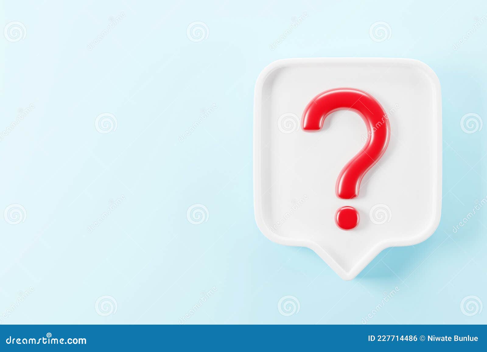 Red Question Mark on Blank White Speech on Blue Background Stock ...