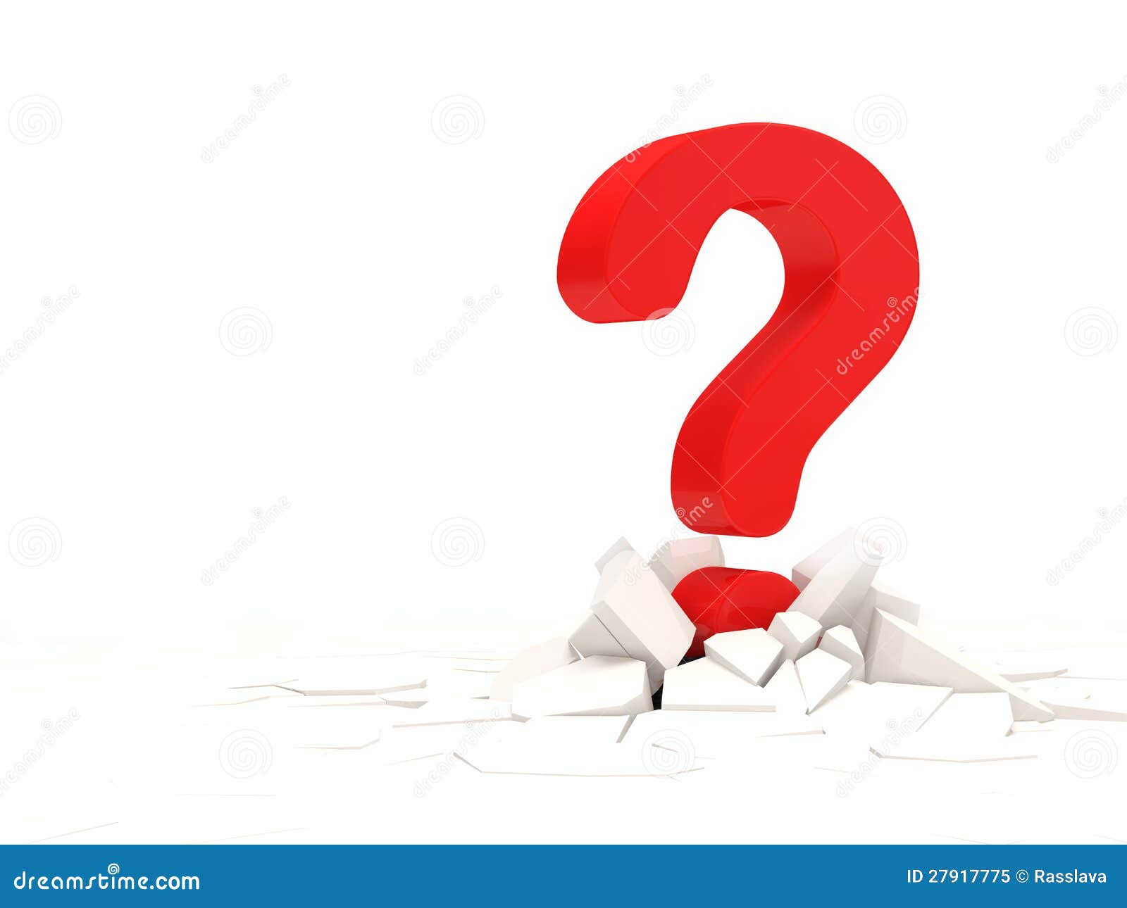 Red Question Mark Breaking through from Ground Stock Illustration ...