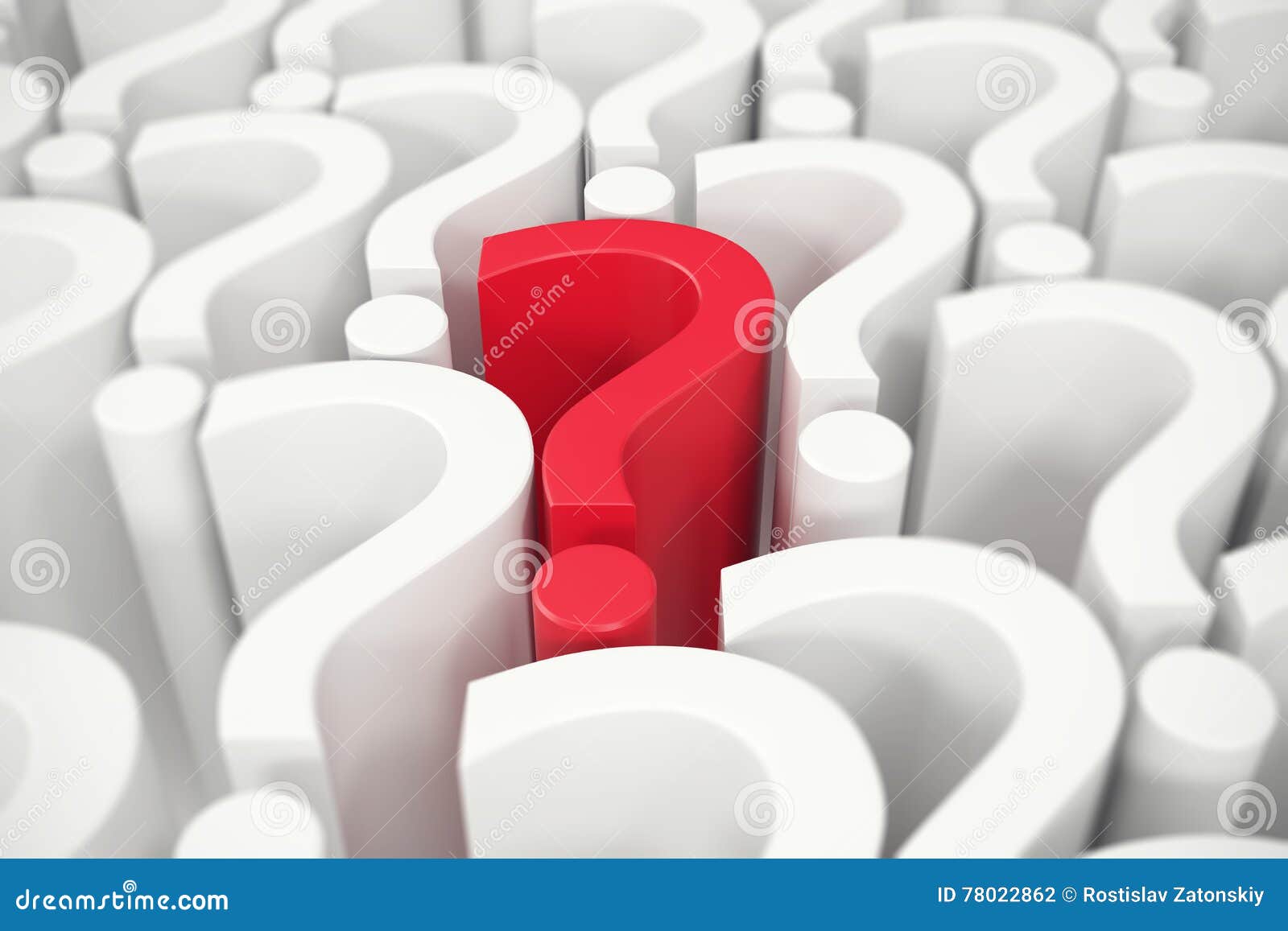 Red Question Mark in the Center, Questions the Concept. 3d Rendering ...