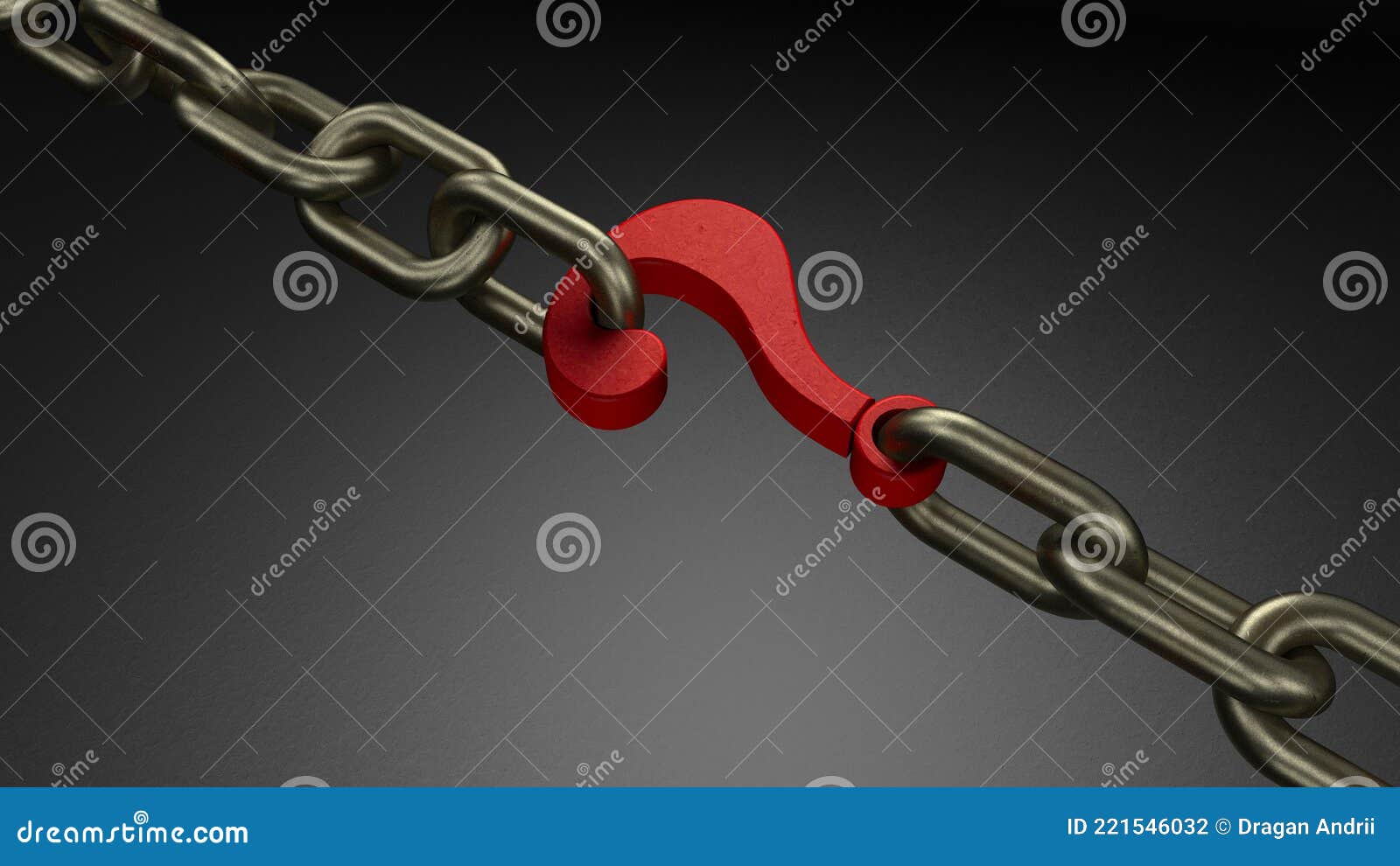Red Question Mark and Chain. the Question is Holding Back. the Riddle ...