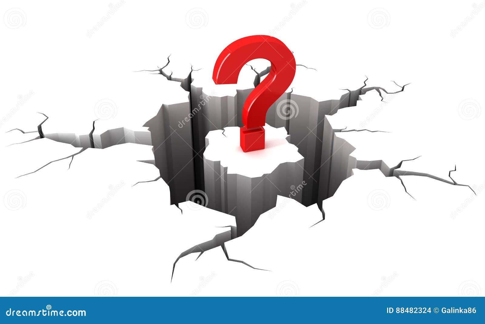 Red Question Mark and Circular Hole in the Ground Stock Illustration ...
