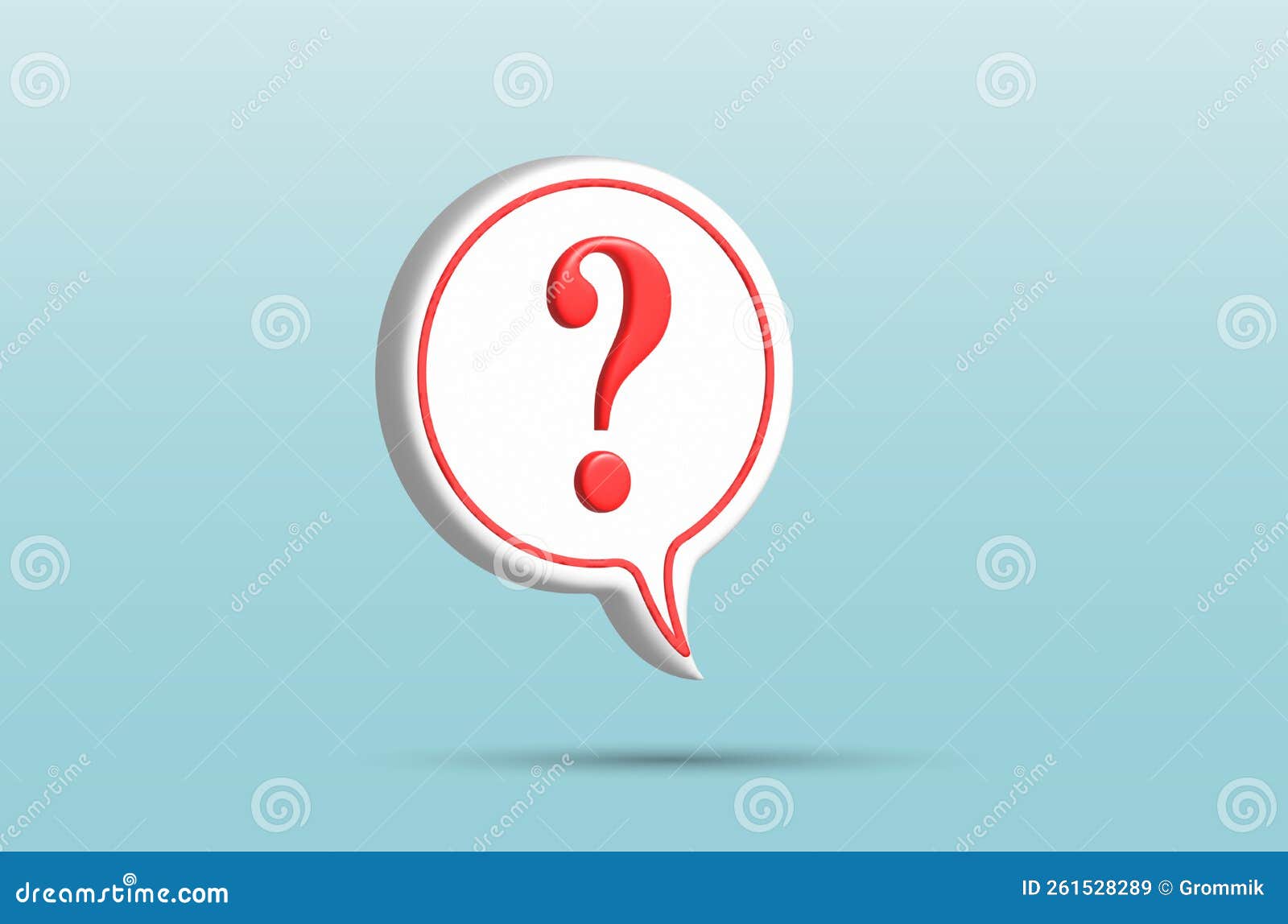 A Red Question Mark Icon on a White Speech Bubble. Symbol of Frequently ...