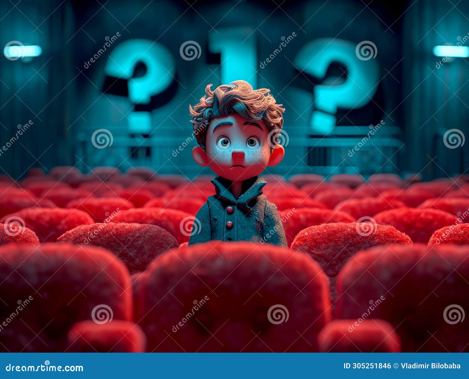 Red Question Mark with Small Puppet People Stock Illustration ...