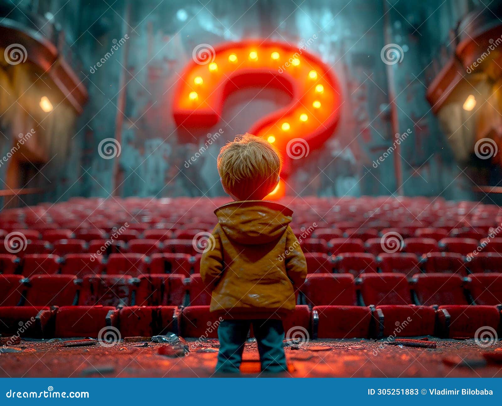 Red Question Mark with Small Puppet People Stock Illustration ...