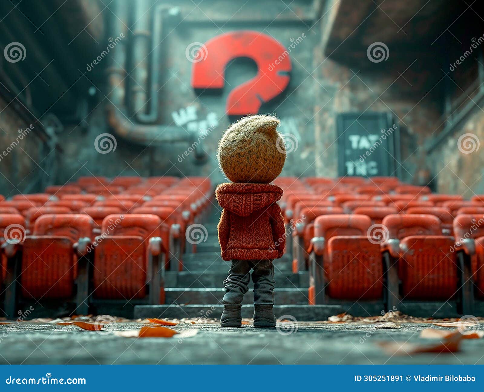 Red Question Mark with Small Puppet People Stock Illustration ...