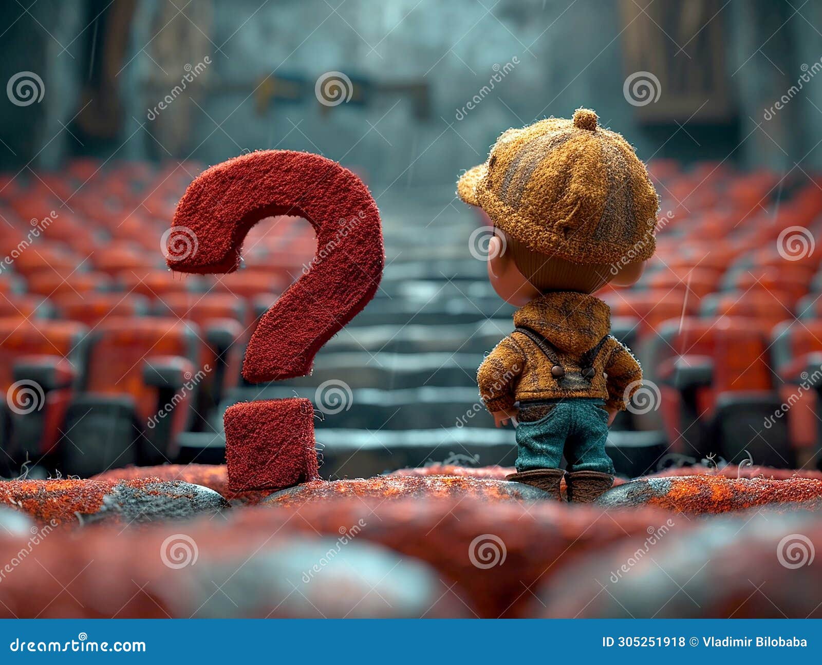 Red Question Mark with Small Puppet People Stock Illustration ...