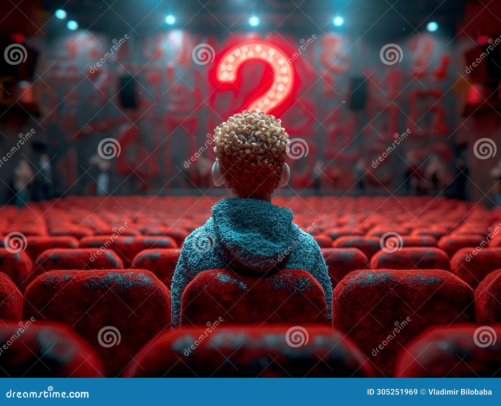 Red Question Mark with Small Puppet People Stock Illustration ...