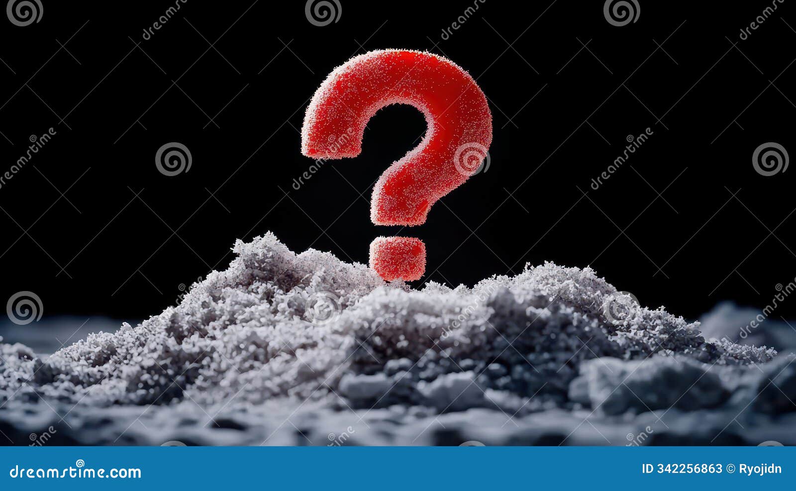 Red Question Mark on Snow stock illustration. Illustration of single ...