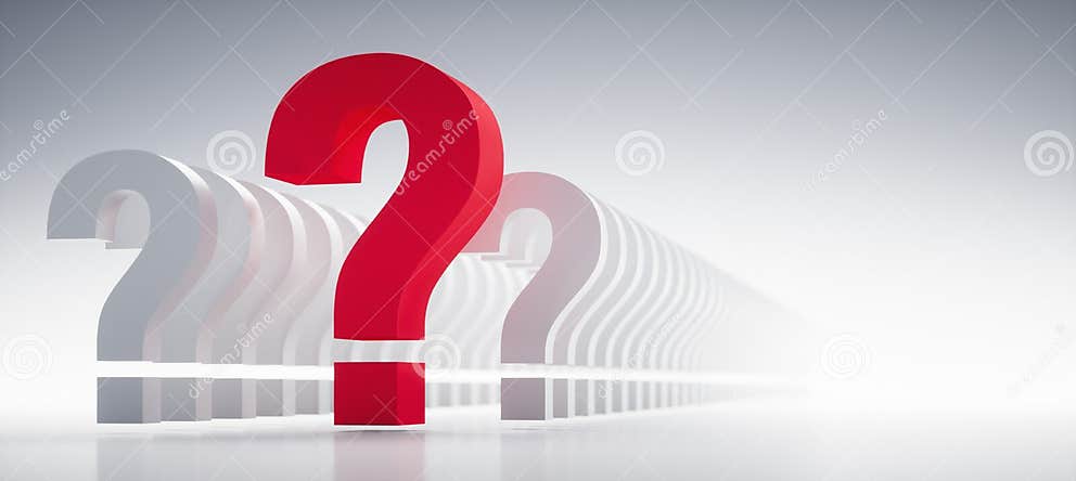 Red Question Mark with White Question Marks Stock Photo - Image of ...