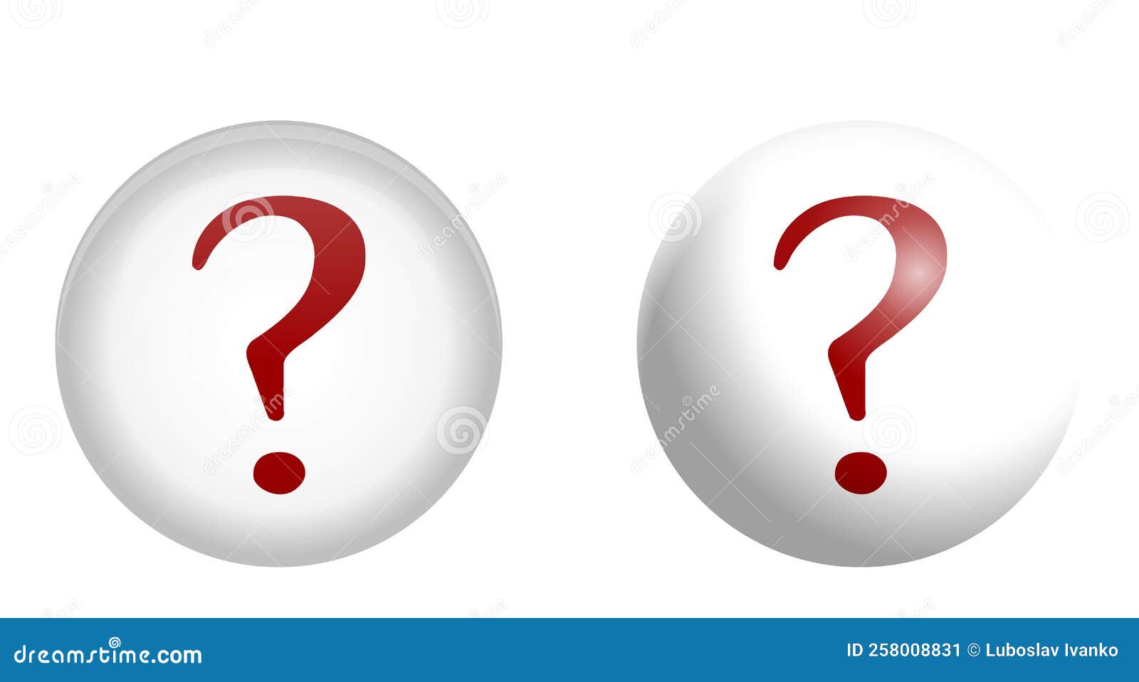 Red Question Mark Symbol in White Sphere or 3d Circle Stock Vector ...