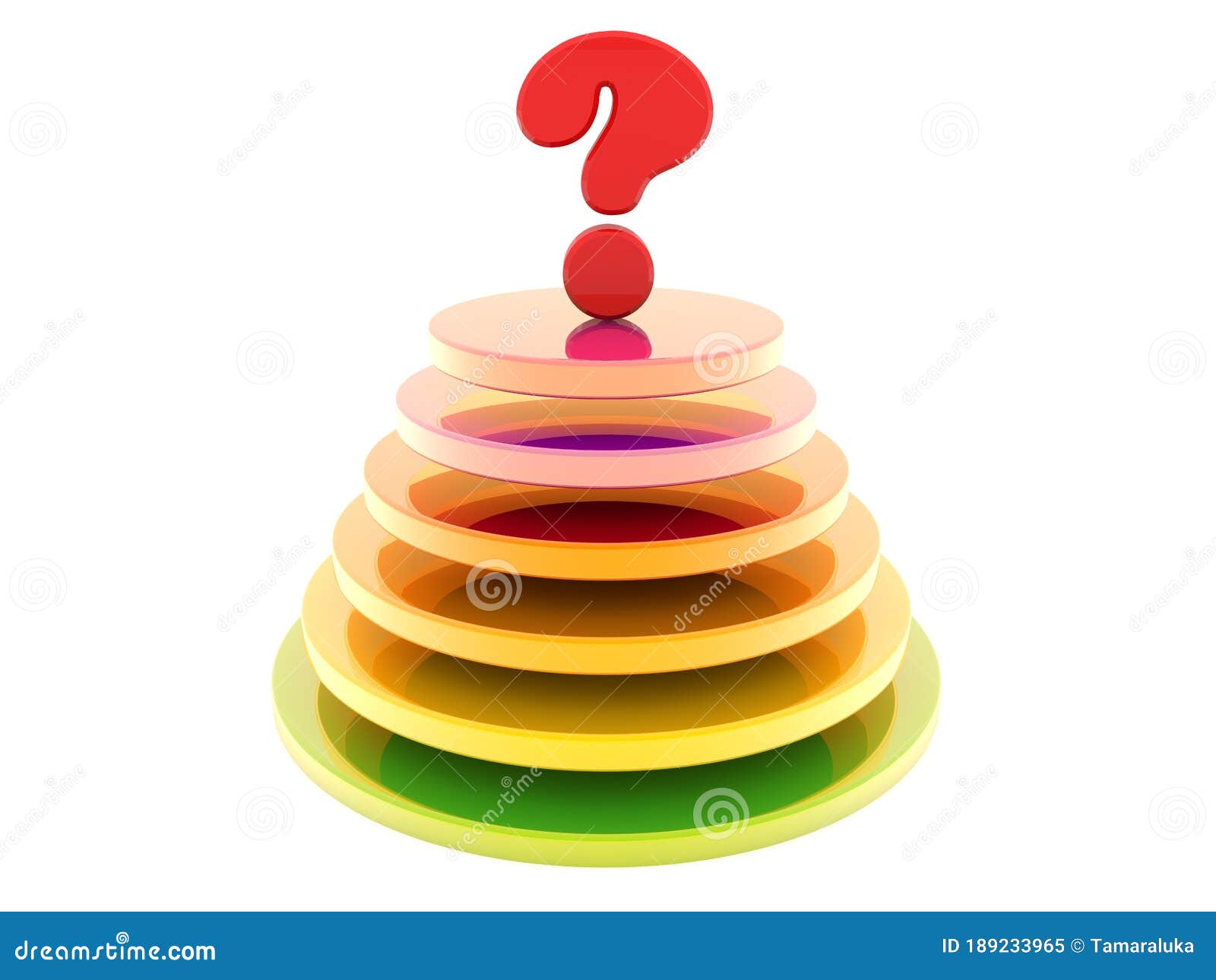 A Red Question Mark at the Top of an Abstract Pyramid Stock ...