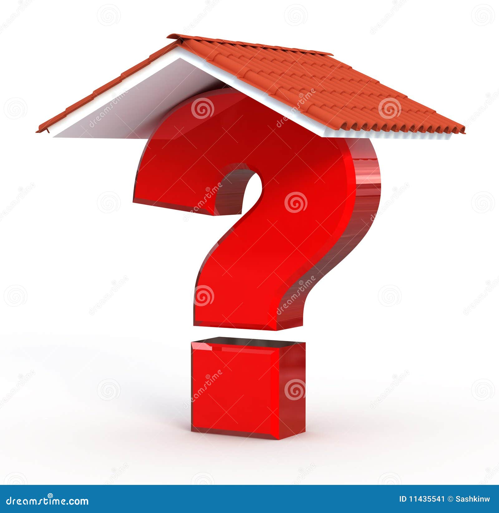 Red Question Mark Under Home Roof Stock Illustration - Illustration of ...