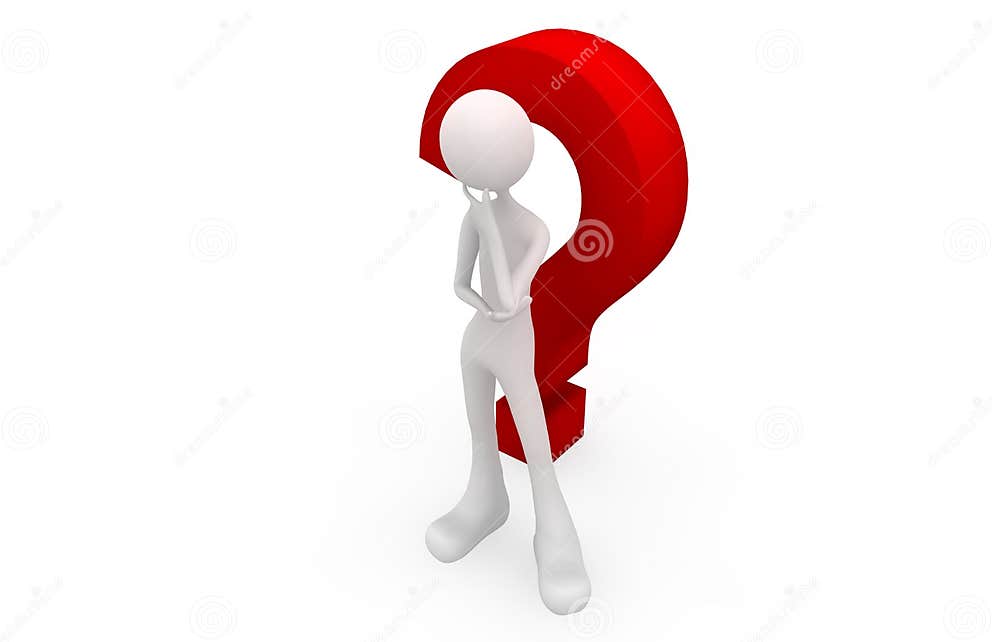 Red Question Mark and the Villain Stock Illustration - Illustration of ...