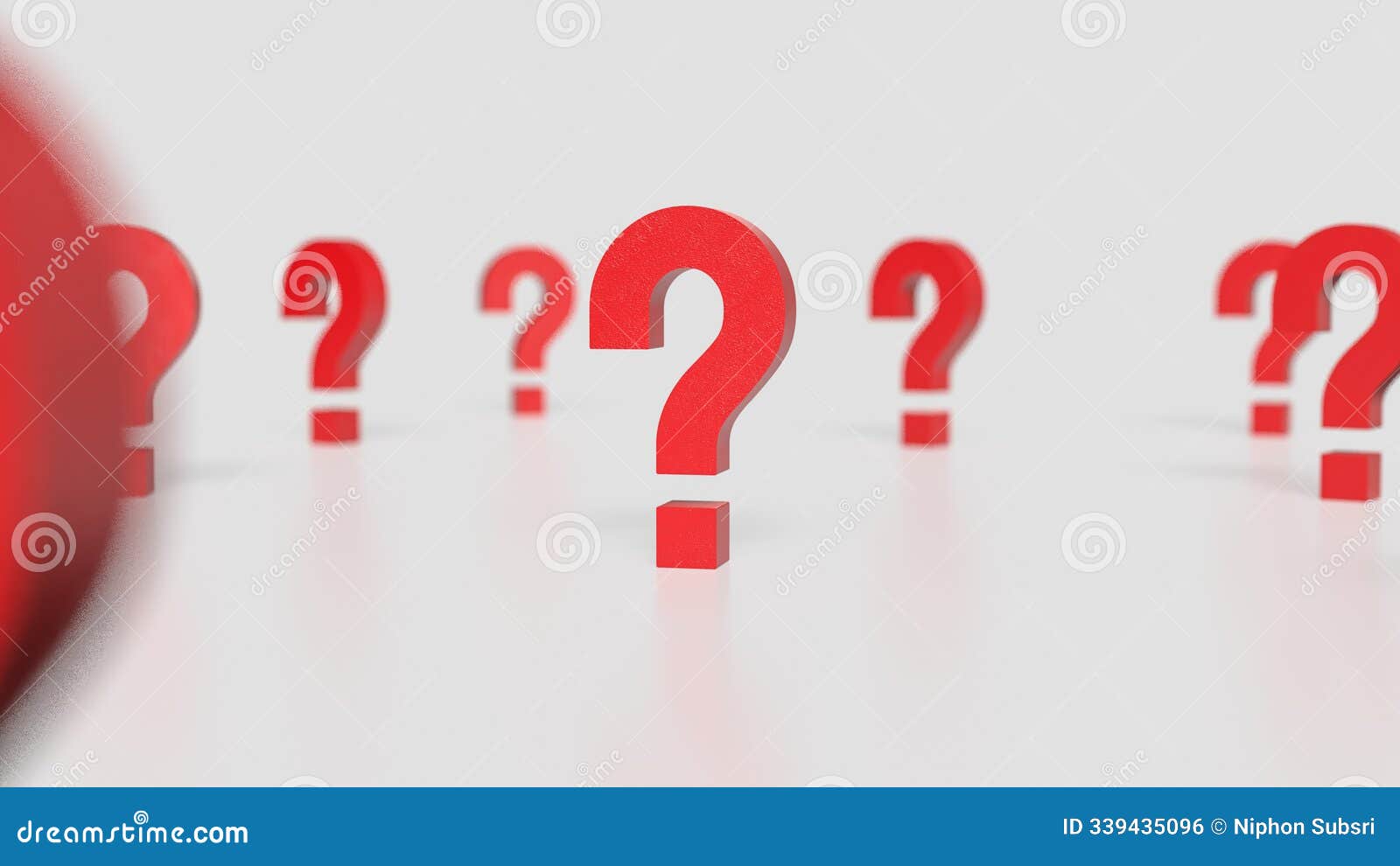 The Red Question Mark on White Background 3d Rendering Stock ...