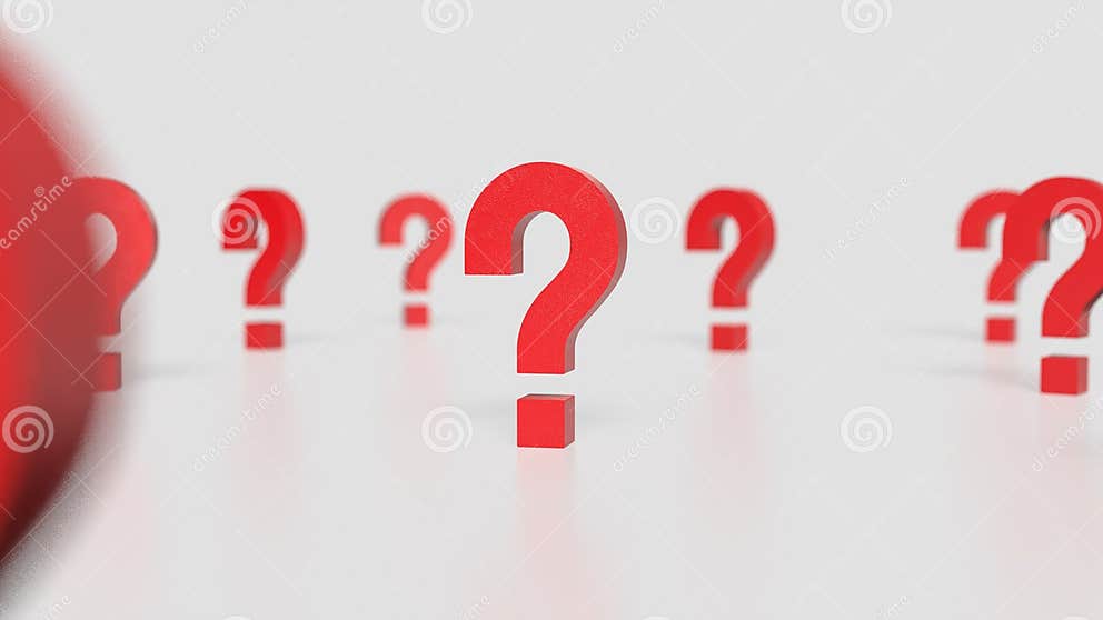 The Red Question Mark on White Background 3d Rendering Stock ...