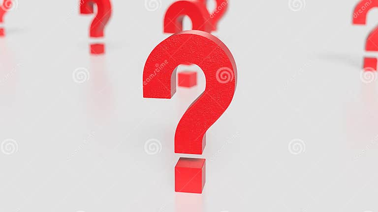 The Red Question Mark on White Background 3d Rendering Stock ...