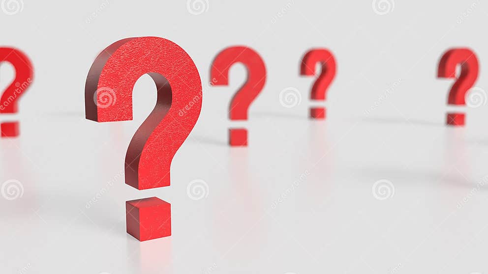 The Red Question Mark on White Background 3d Rendering Stock ...