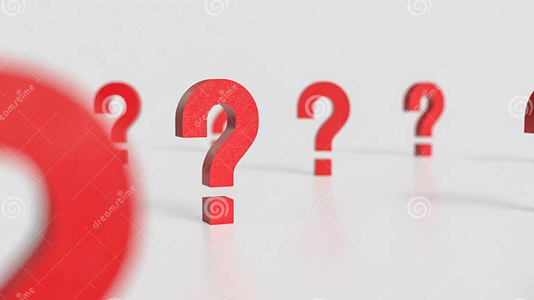 The Red Question Mark on White Background 3d Rendering Stock ...