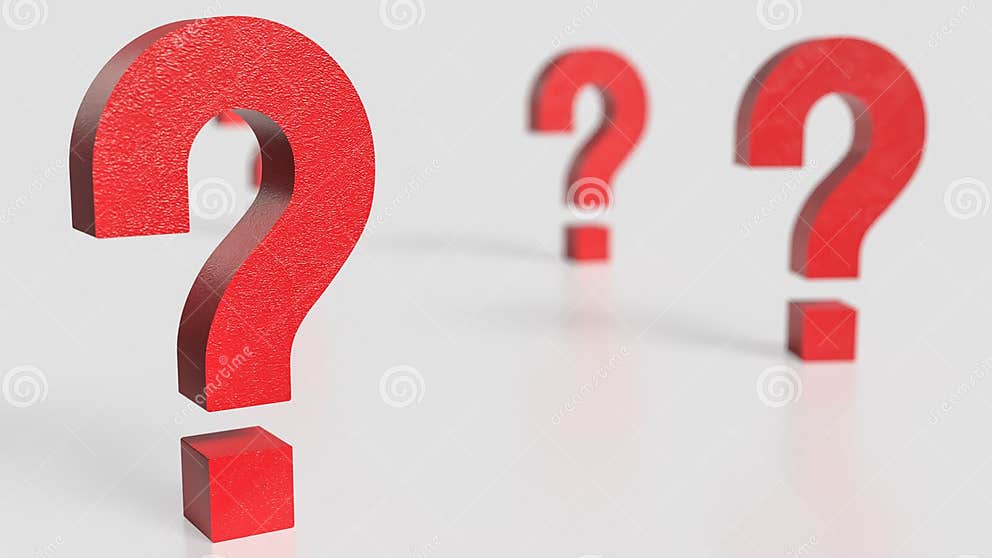 The Red Question Mark on White Background 3d Rendering Stock ...