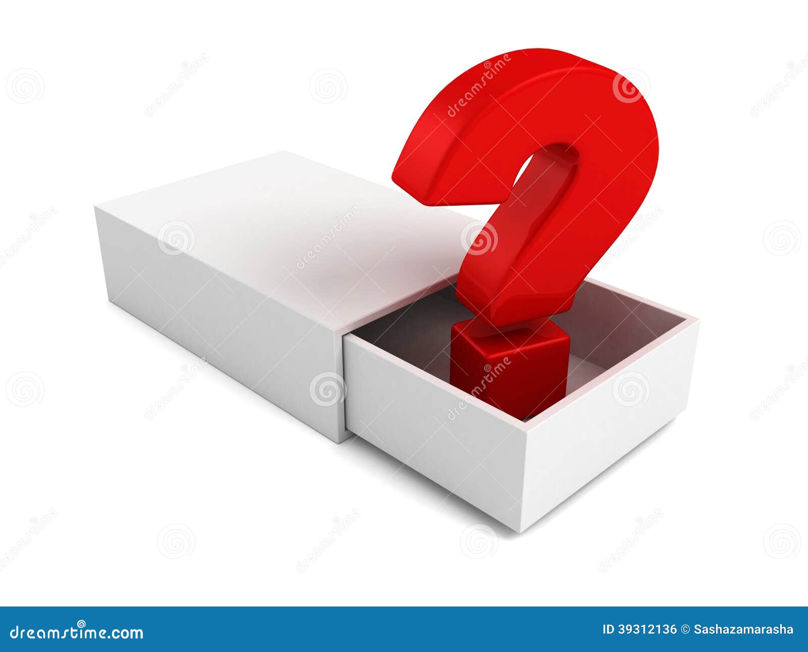 Red Question Mark in White Box Stock Photo - Image of dimensional ...