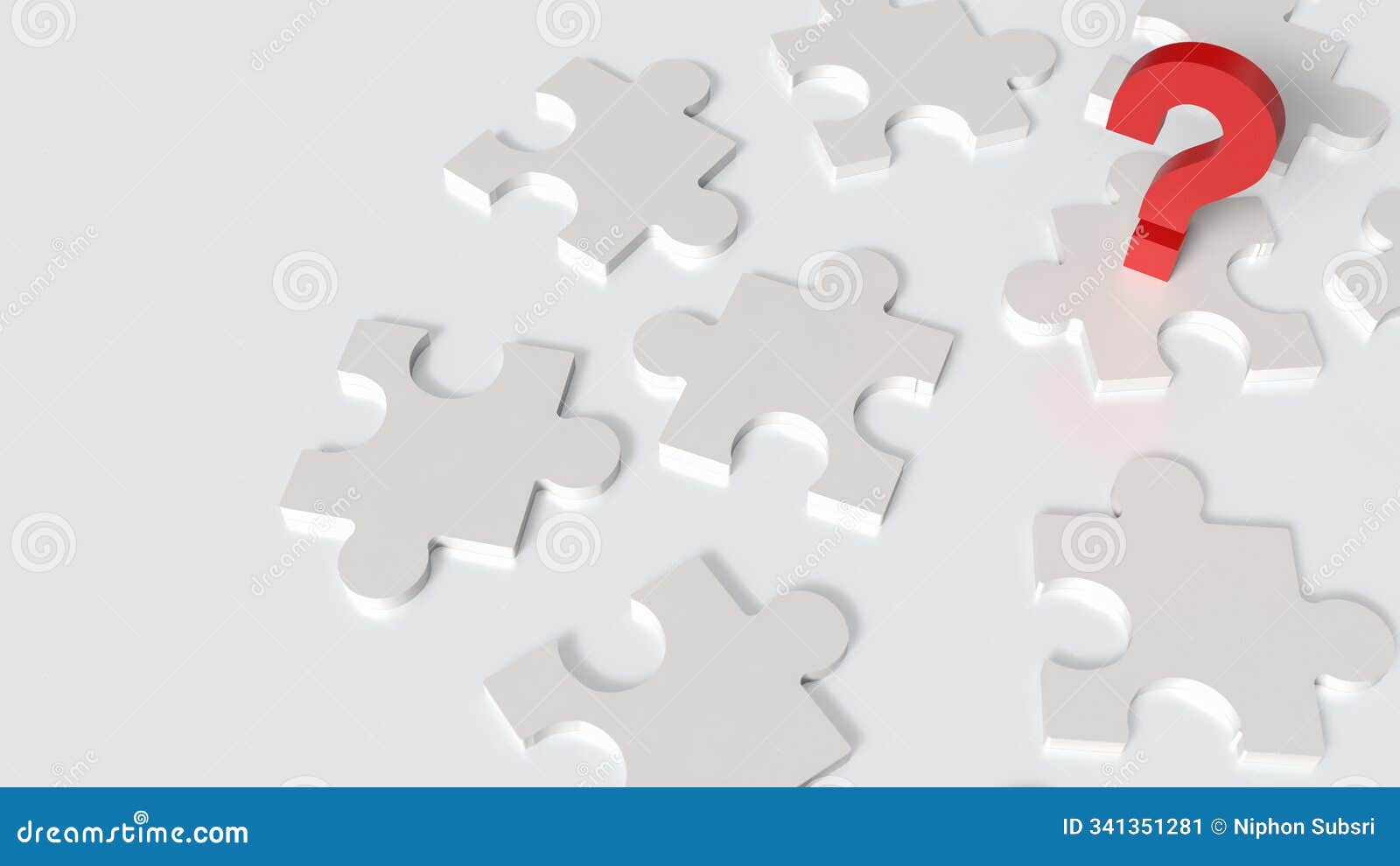 The Red Question Mark and White Jigsaw for Business Concept 3d ...