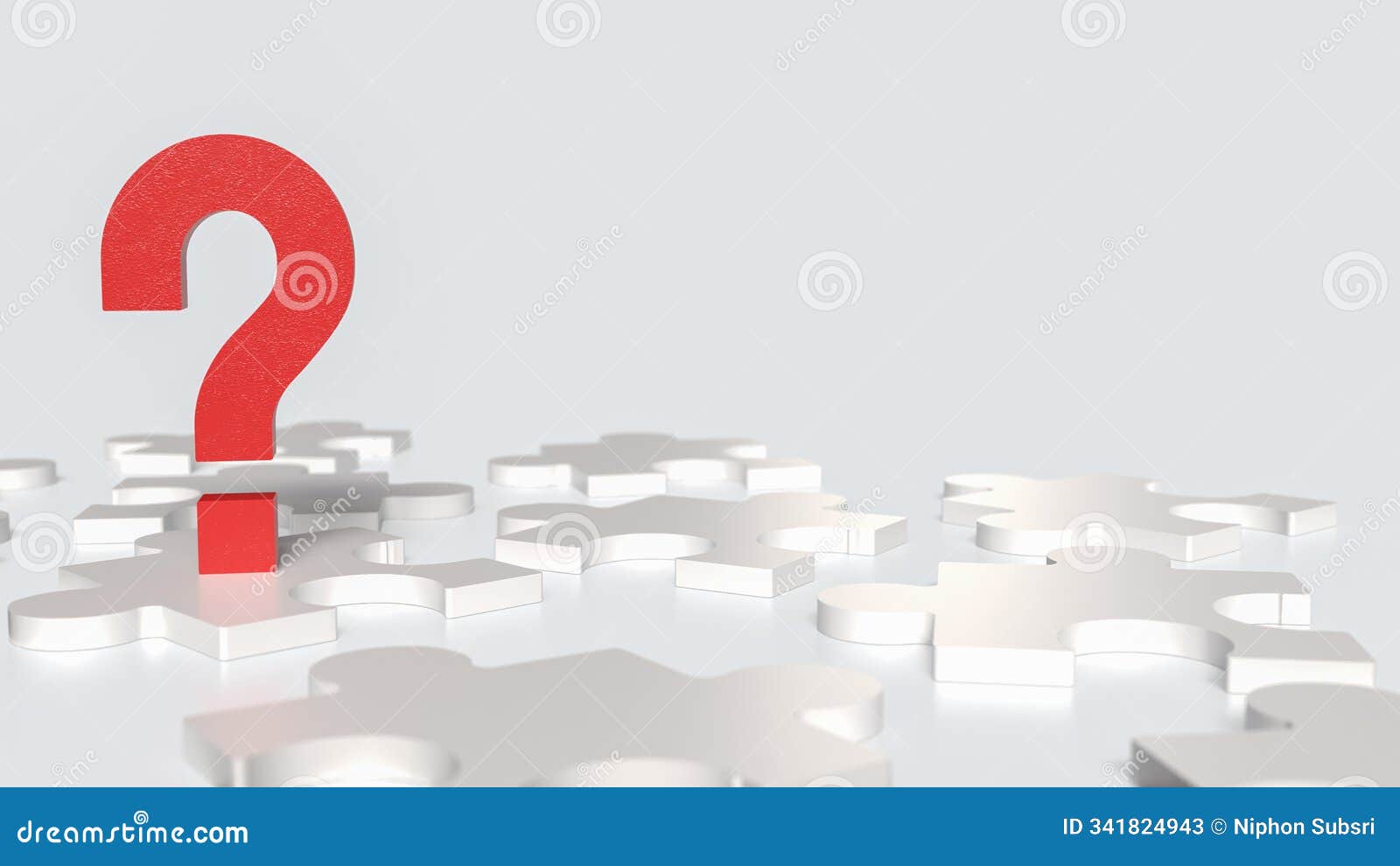 The Red Question Mark and White Jigsaw for Business Concept 3d ...