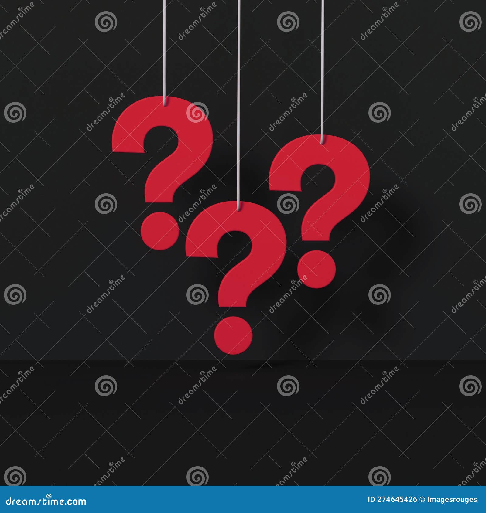Red Question Marks on Black Room. FAQ Concept Stock Illustration ...