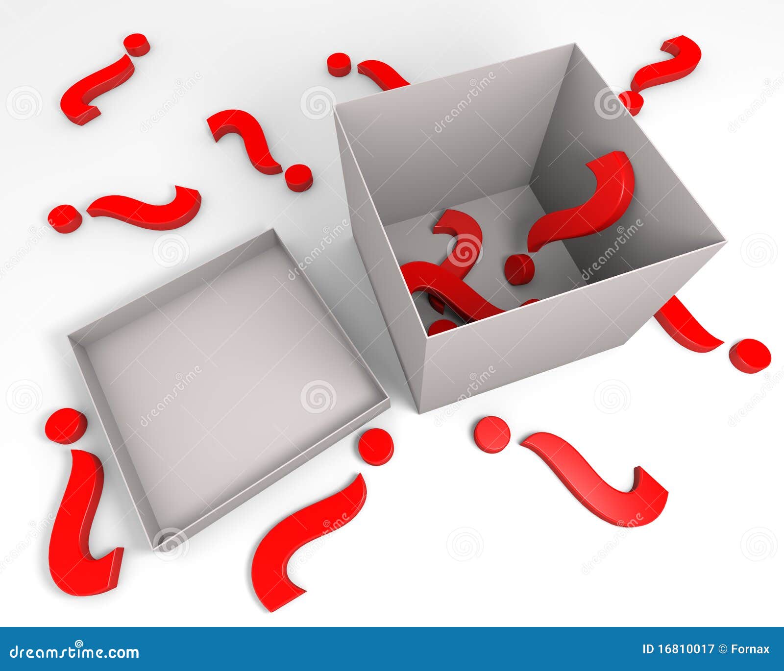 Red Question Marks and a Box Stock Illustration - Illustration of ...