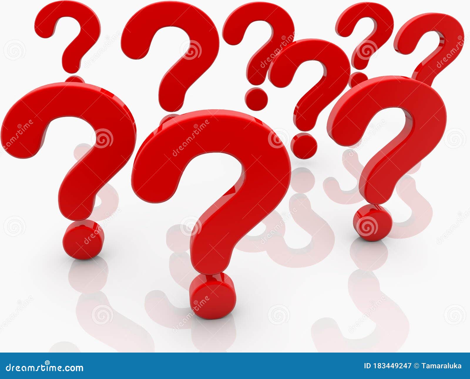 Red Question Marks on a White Stock Illustration - Illustration of ...