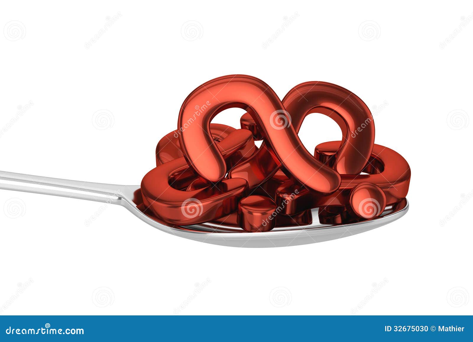 Red Question Points and Spoon Stock Photo - Illustration of problems ...