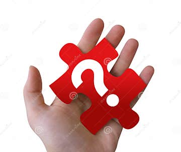 Red Question Puzzle Piece stock photo. Image of problem - 6871926