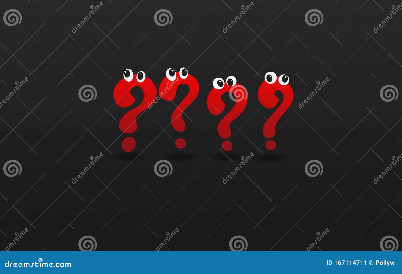 Red Question Signs with Eyes, FAQ Help. Problem Solve Realistic Vector ...
