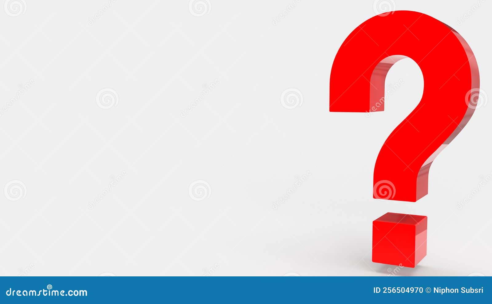 The Red Question on White Background 3d Rendering Stock Illustration ...