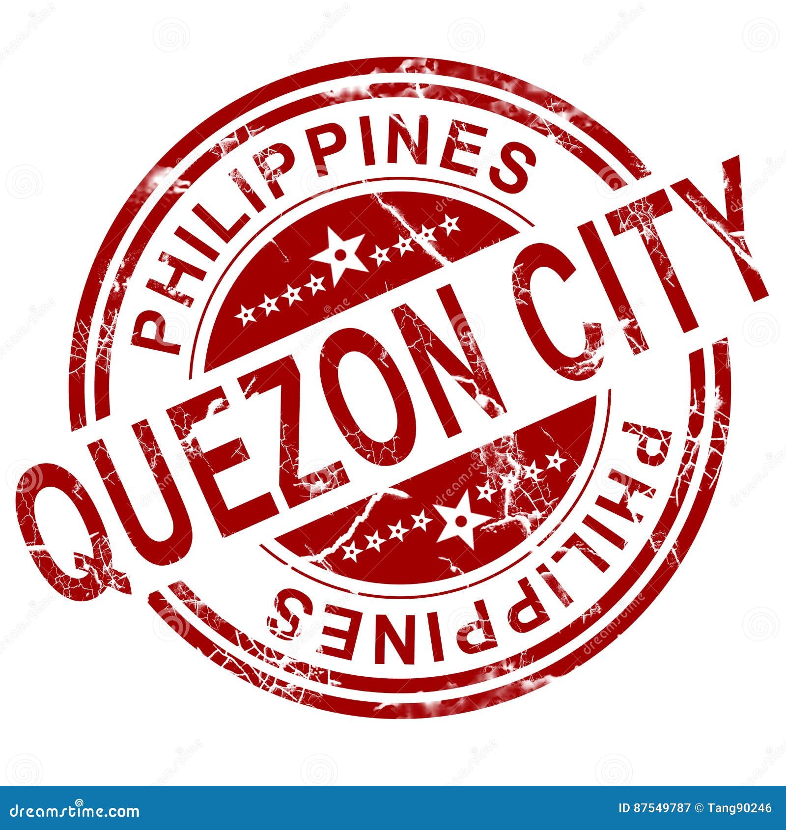 Quezon City Philippines City Skyline With Color Buildings And Blue Sky ...