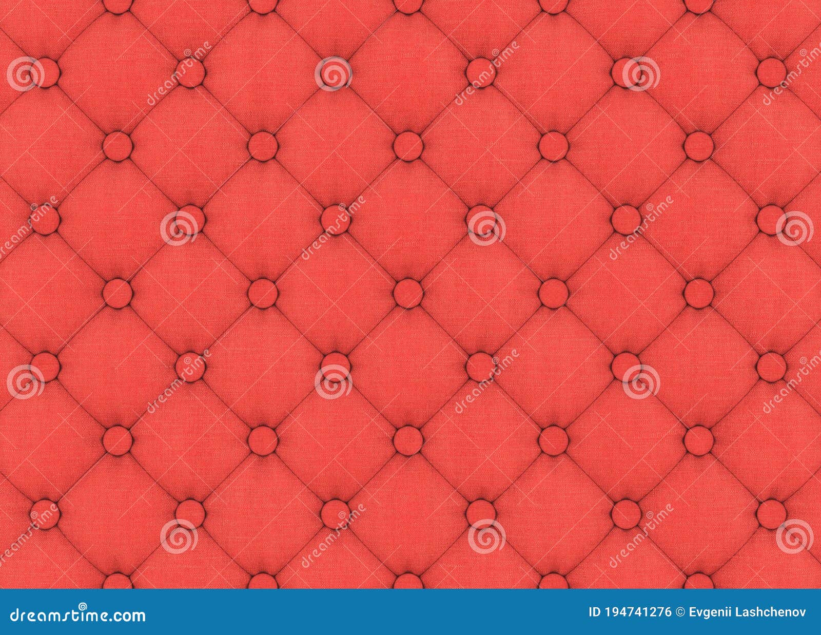 Red Quilted Fabric Background Texture with Buttons. 3D Rendering Stock ...