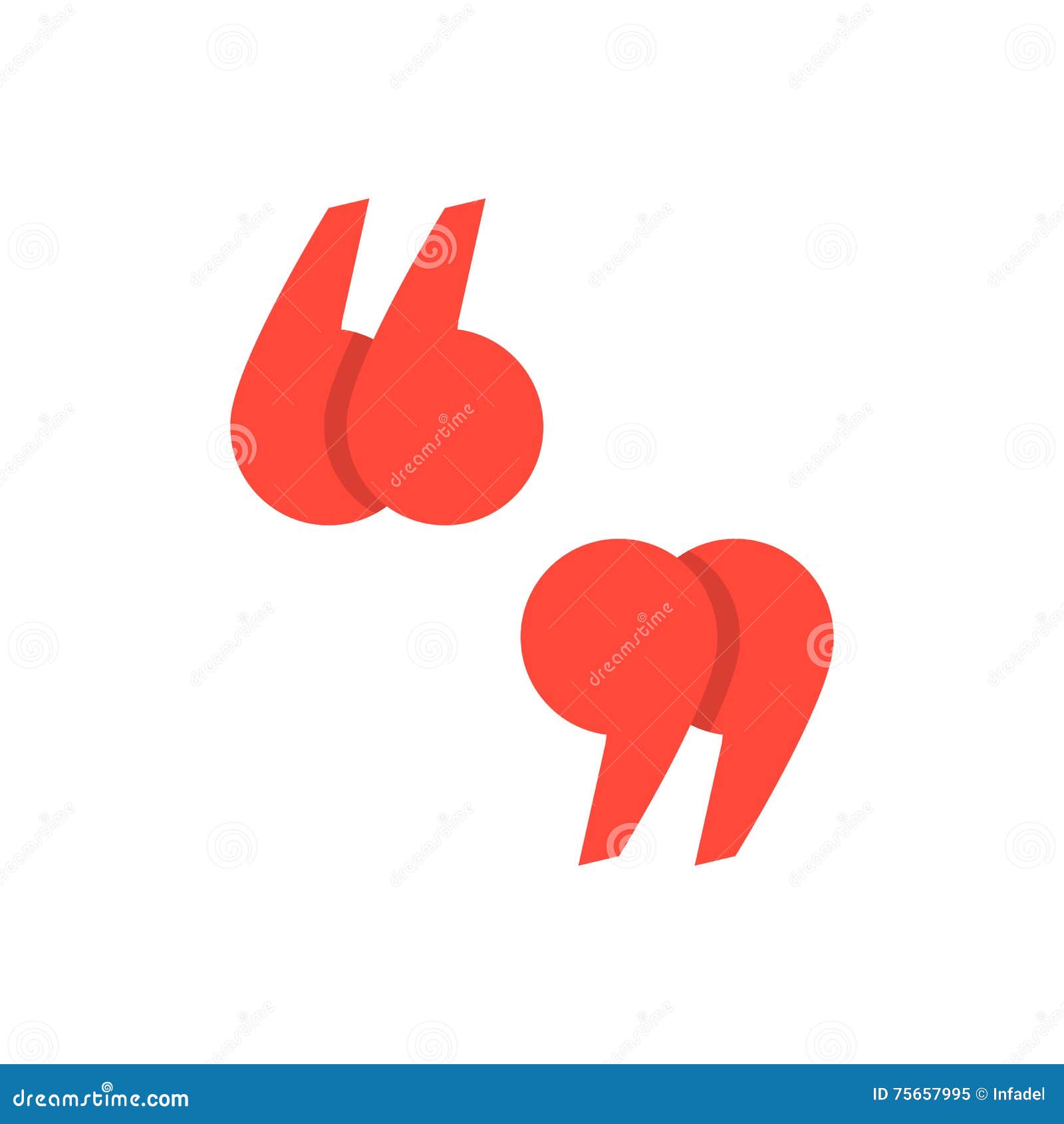 Red Quotation Marks with Shadow Stock Vector - Illustration of mark ...