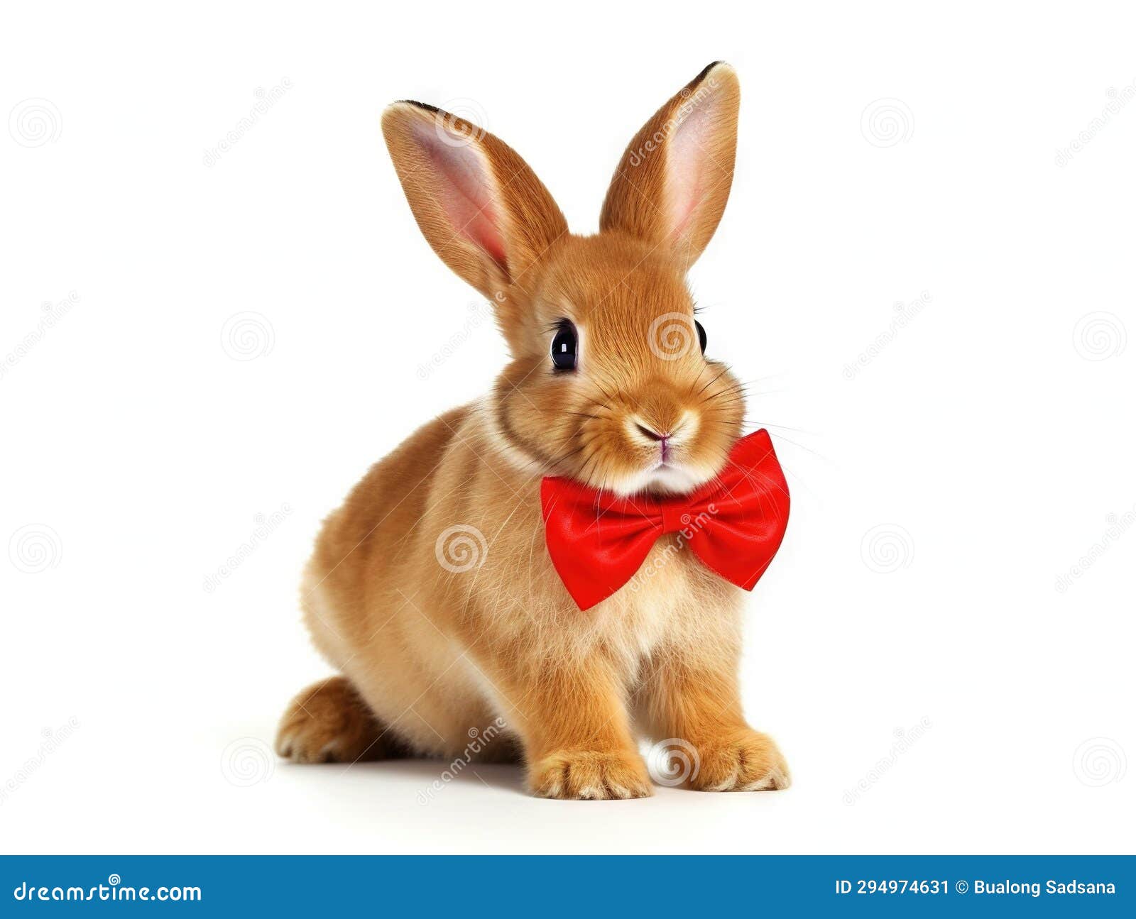 Red Rabbit with Bow Made with Generative AI Illustration Stock ...
