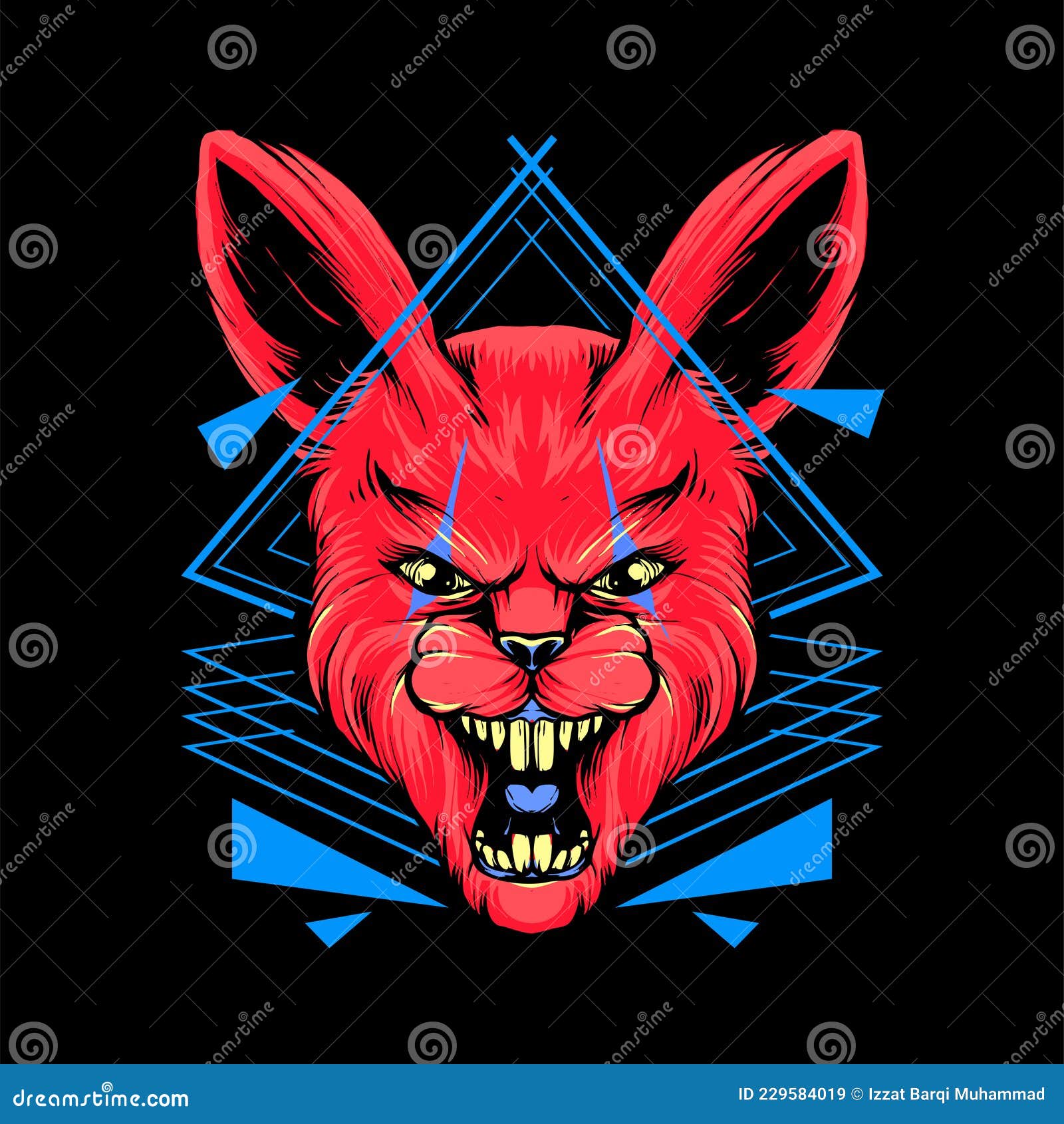 Red Rabbit Head Illustration Stock Vector - Illustration of white, icon ...