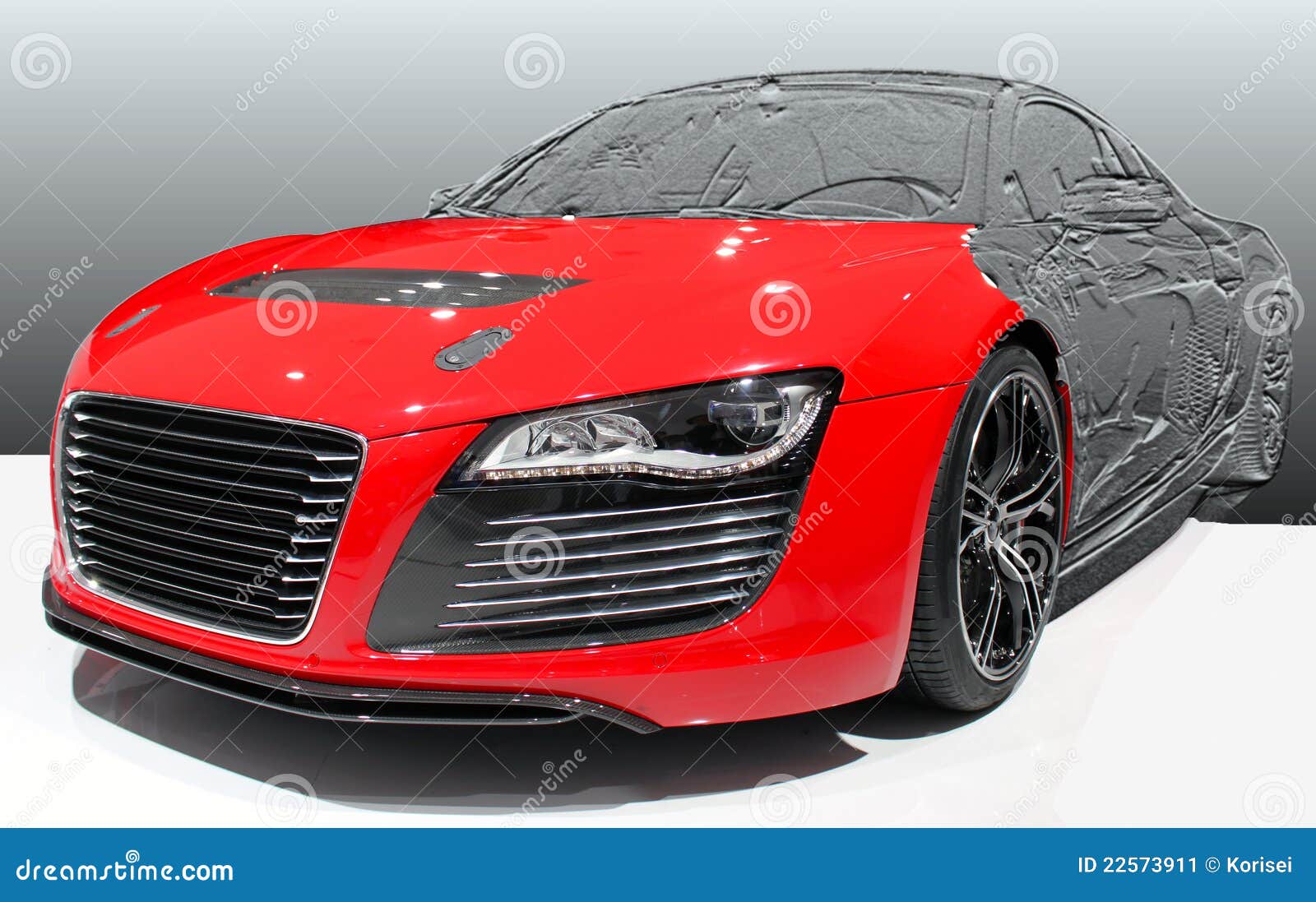 Red race car stock image. Image of fast, exotic, audi - 22573911