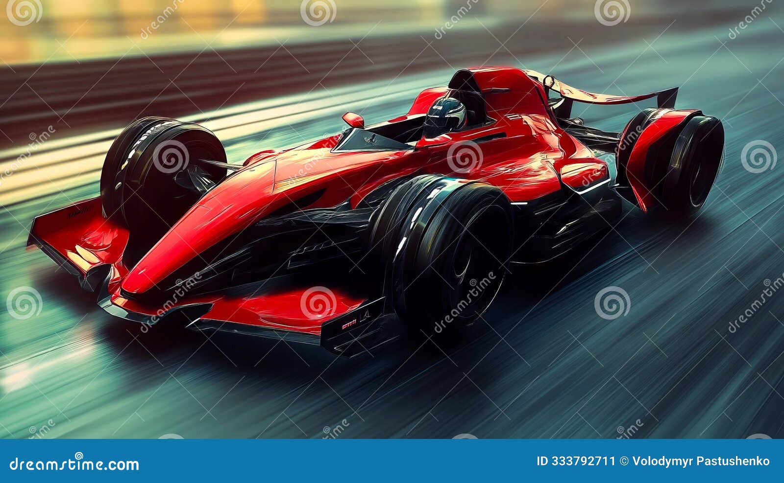 A Red Race Car Driving on a Race Track Stock Image - Image of speed ...