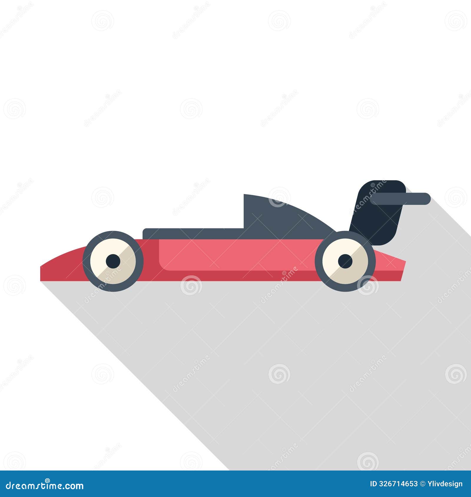 Red Race Car Illustration Driving Fast with Long Shadow Stock ...