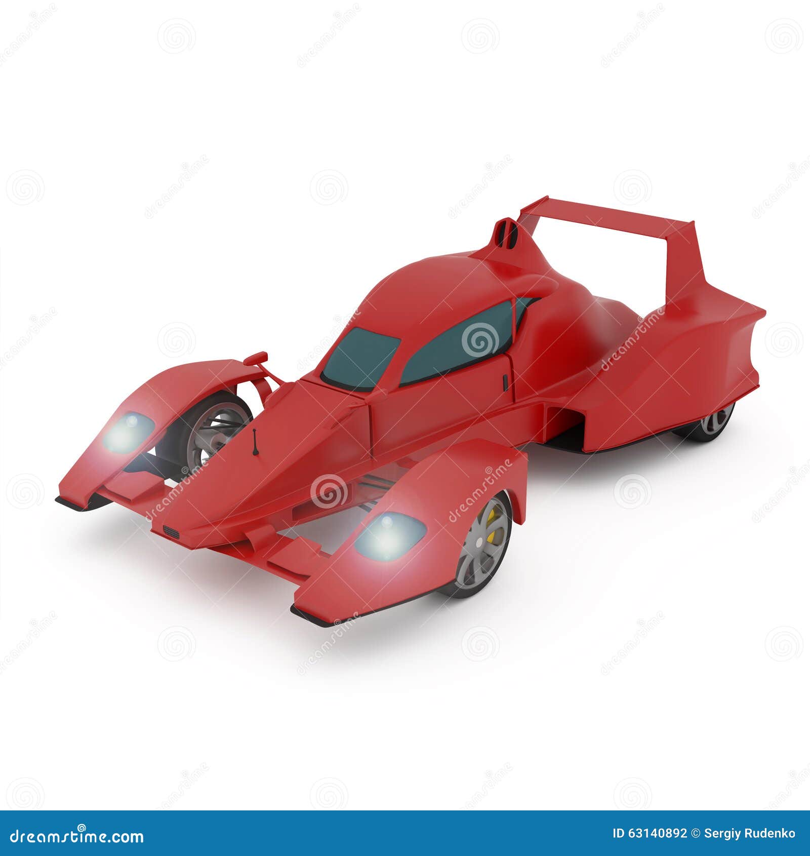 Red Race Car Isolated on White Stock Illustration - Illustration of ...