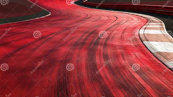A Red Race Track with a White Line Stock Illustration - Illustration of ...