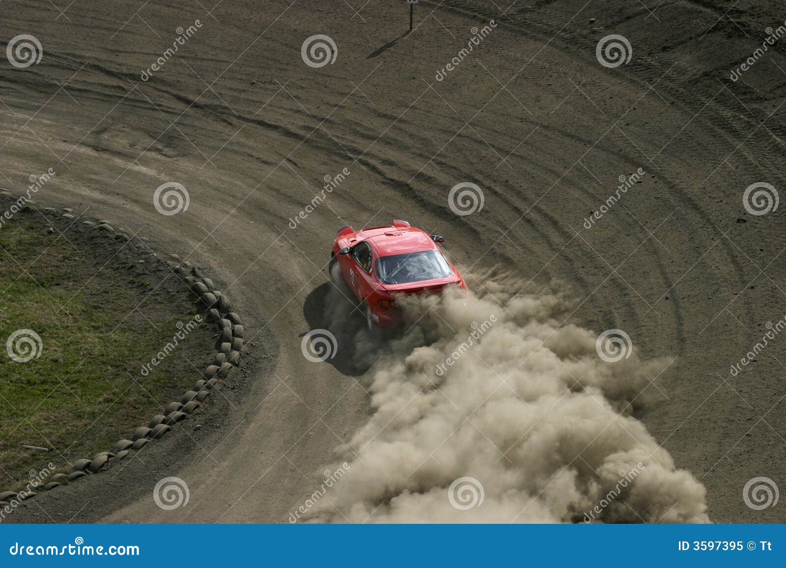 Red racing car stock image. Image of steer, automobile - 3597395