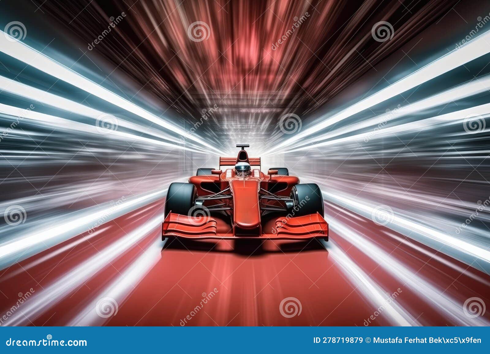 Red Racing Car in Motion in a Road. Generative AI Stock Illustration ...