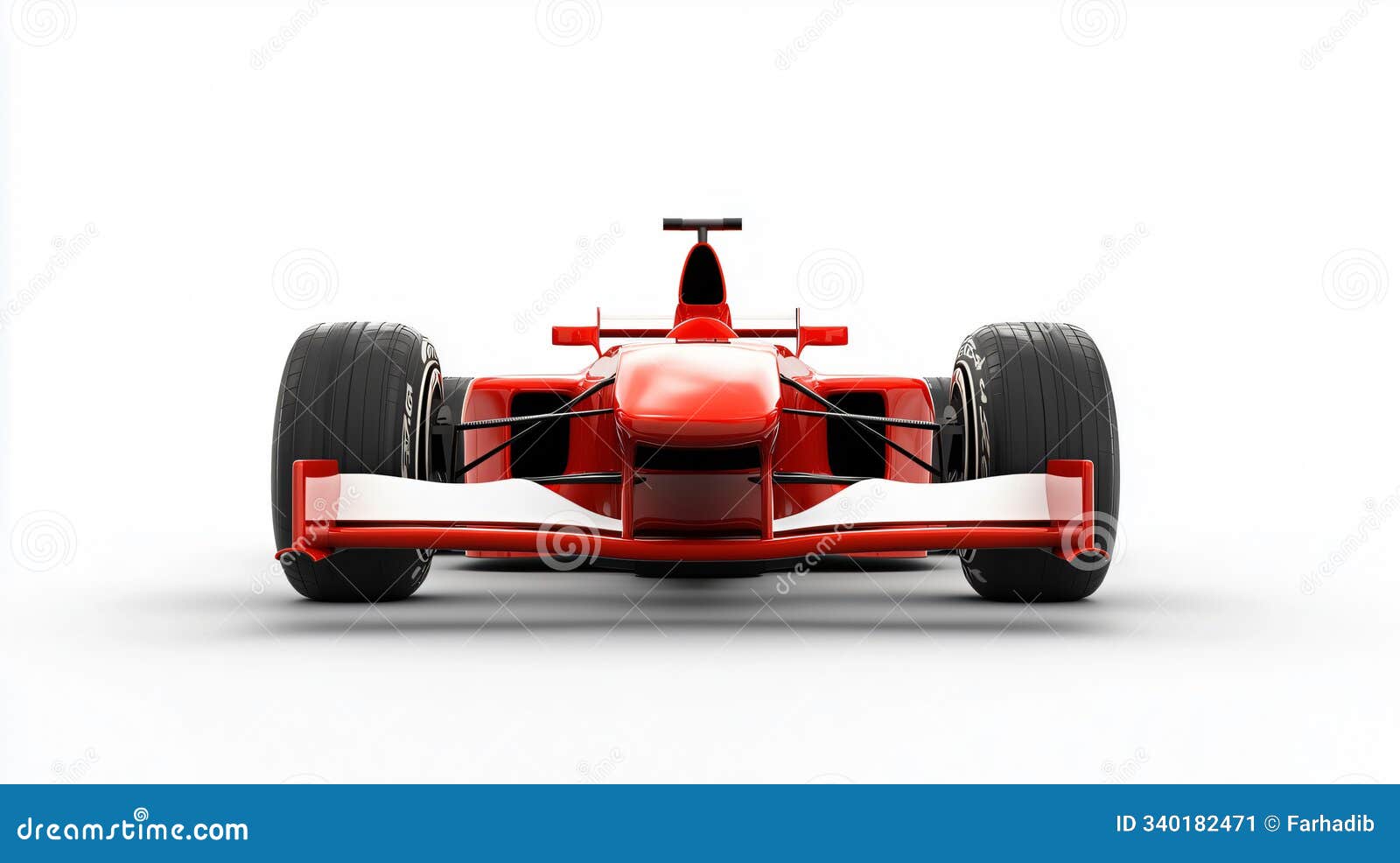 Red Racing Car Standing Ready To Race on White Background Stock ...