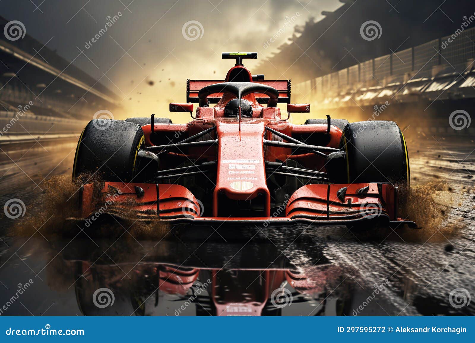 Red Racing Car on Track for Formula One Racing Stock Photo - Image of ...