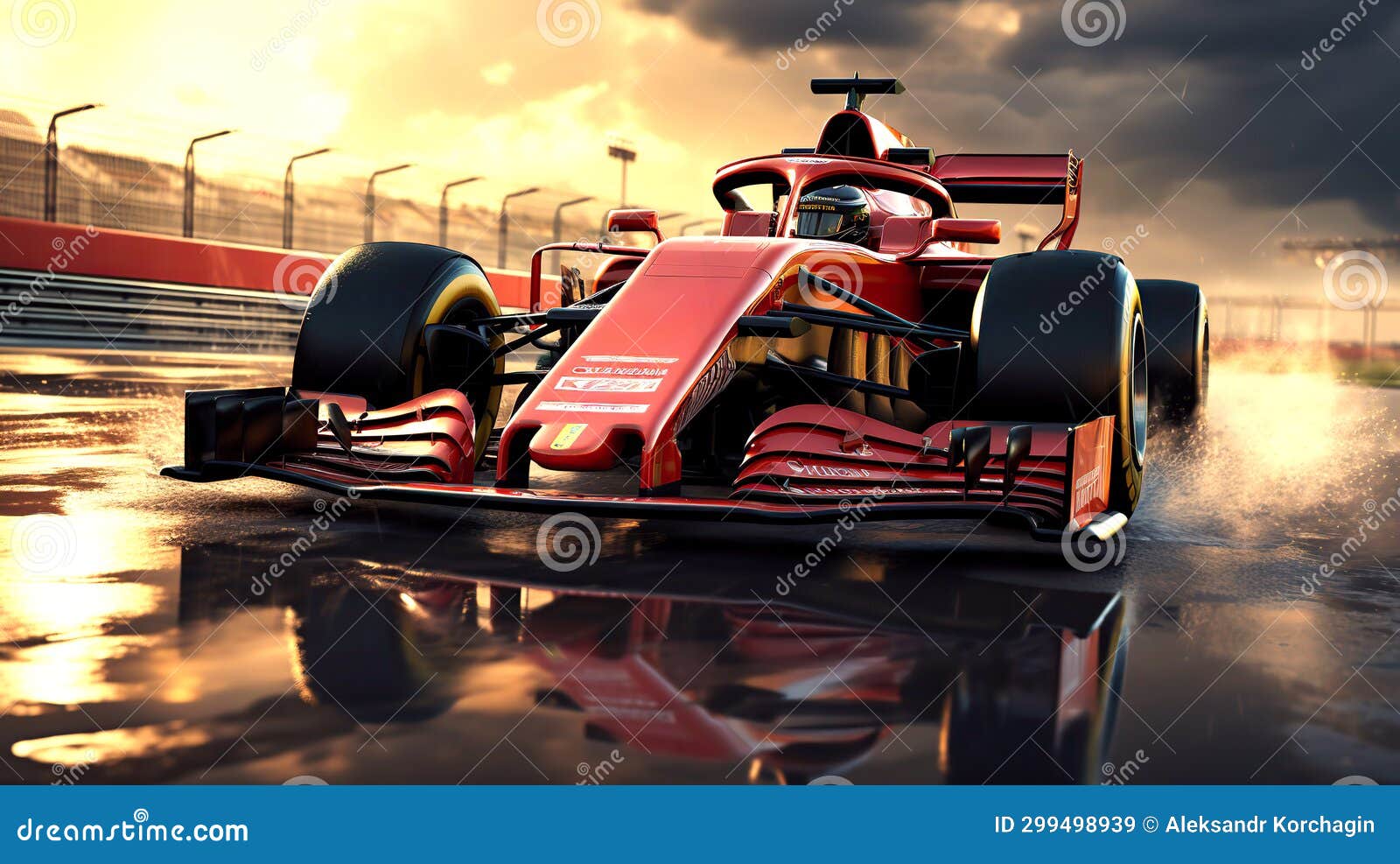 Red Racing Car on Track for Formula One Racing Stock Image - Image of ...